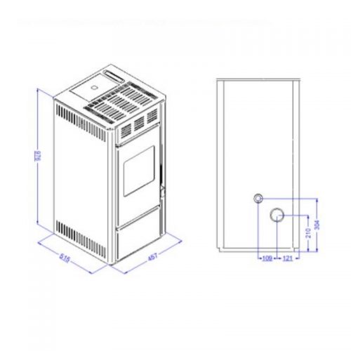 Punto Fuoco - Stufa a pellet Martina in acciaio 12 kw con telecomando ...